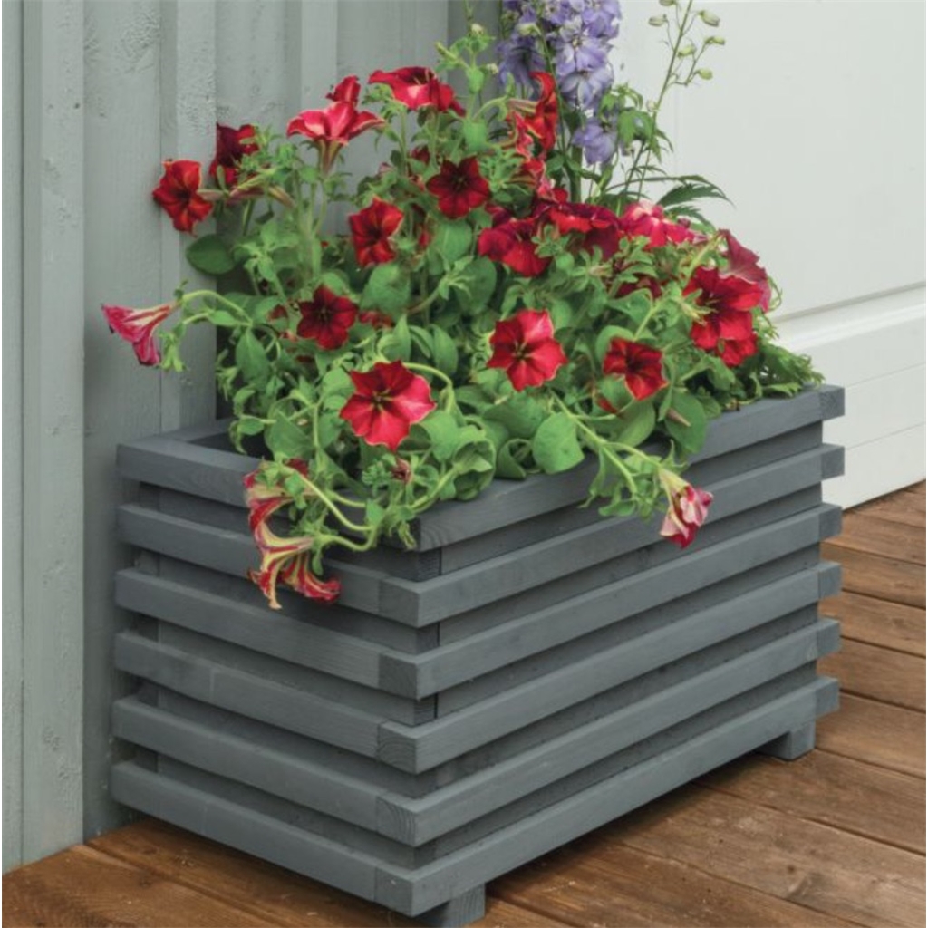 Grey Rectangular Planter | BuySheds
